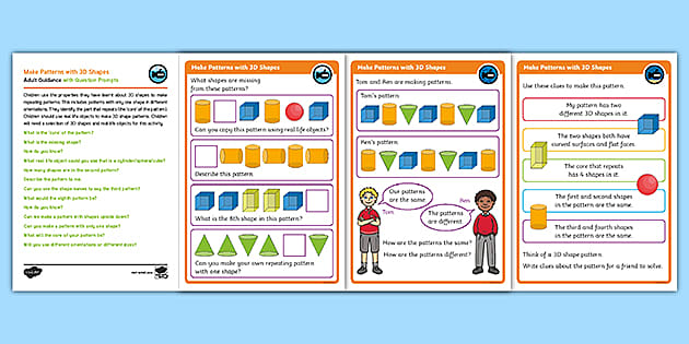 👉 White Rose Maths Compatible Y2 Make Patterns with 3D Shapes