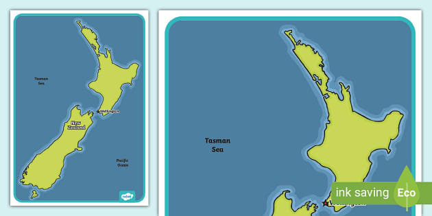KS1 New Zealand Map (teacher made) - Twinkl