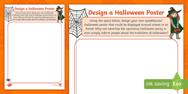 Design a Halloween Poster Activity Sheet, Halloween Poster