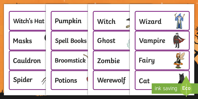 Halloween Fancy Dress Shop Role Play Labels - Twinkl