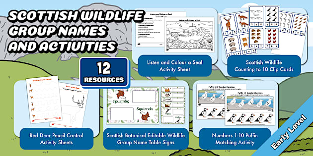 Scottish Wildlife Group Names and Activities Early Level Resource Pack