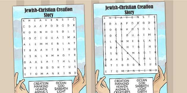 Jewish/ Christian Creation Story Word Search (teacher made)