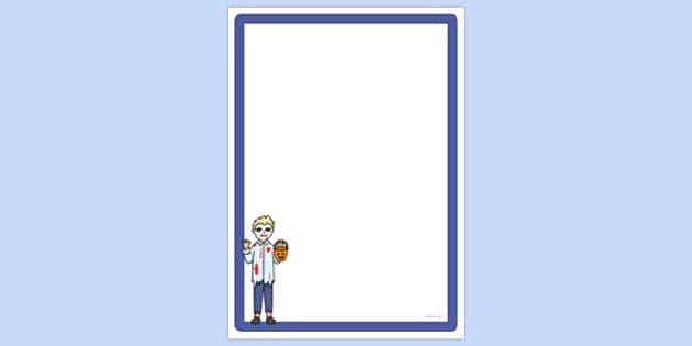Simple Blank Child Dressed as Zombie Page Border | Printable