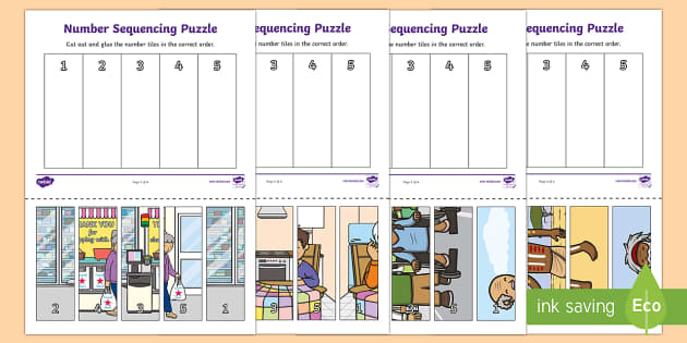 Grandparents Day Number Sequencing Puzzle (teacher made)