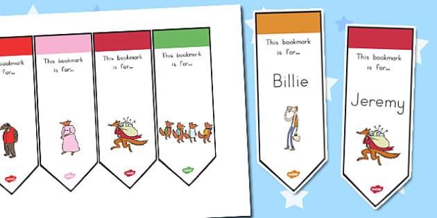 FREE! - Editable Bookmarks to Support Teaching on Fantastic Mr. Fox