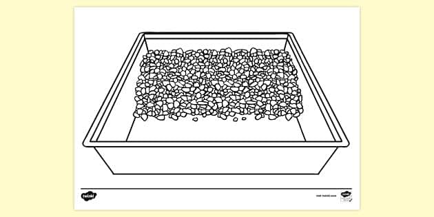 Tray with Gravel Colouring Sheet | Colouring Sheets - Twinkl