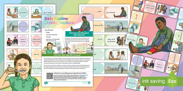 Daily Routine Matching Dominoes Game for Learners of EAL Daily Routine Matching Dominoes Game for Learners of EAL
