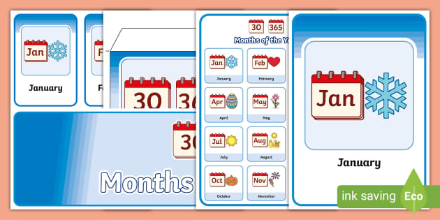Twinkl Symbols: Months of the Year Display Pack - Twinkl