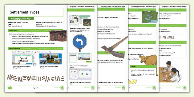 Grade 8 Geography Lesson Plan: Settlement Types - Twinkl