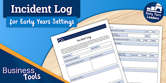 Incident Log for Early Years Settings | Business Tools