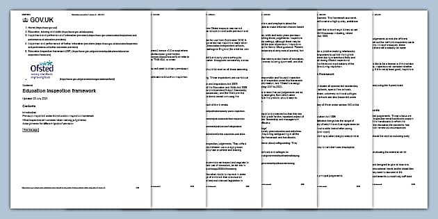 Ofsted: Education Inspection Framework