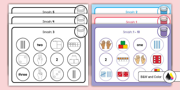 Number Sense 1-10 Smash Mats (teacher made) - Twinkl