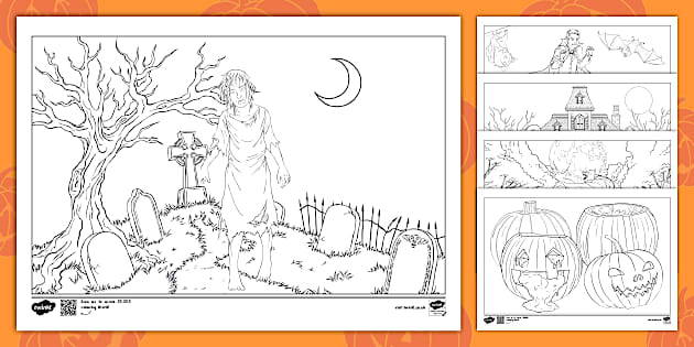 Halloween Colouring Pages (Ages 7 - 11) (Lehrer gemacht)