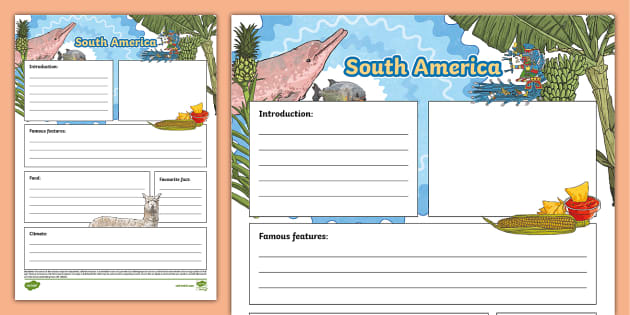 South America Non-Chronological Report Template - Twinkl