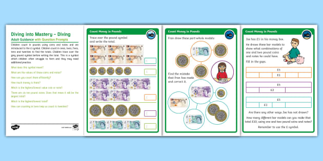 👉 White Rose Compatible Y2 Count Money Pounds Notes and Coins