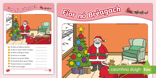 True or False Christmas Worksheet (Gaeilge). Fior no Breagach.