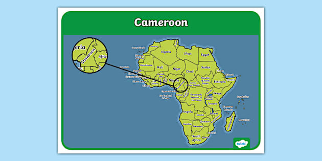 Cameroon on Africa Map Display Poster (teacher made)