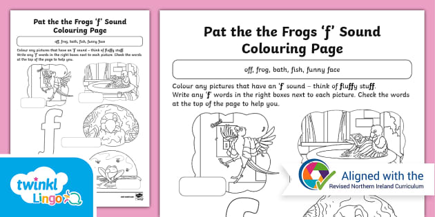 Pat and the Frogs 'f' Sound Colouring Page (teacher made)
