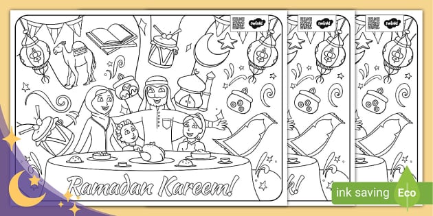 Ramadan Doodle Colouring Sheet (teacher made) - Twinkl