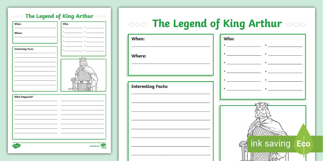 Legend of King Arthur Fact File Template,King Arthur