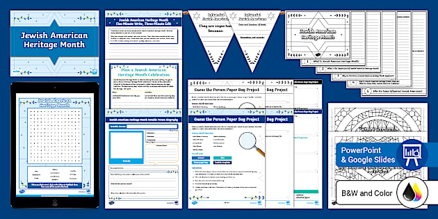 Jewish American Heritage Month Activity Pack for 3rd-5th