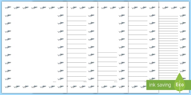 Shark Page Border Template | Primary Resources | KS1