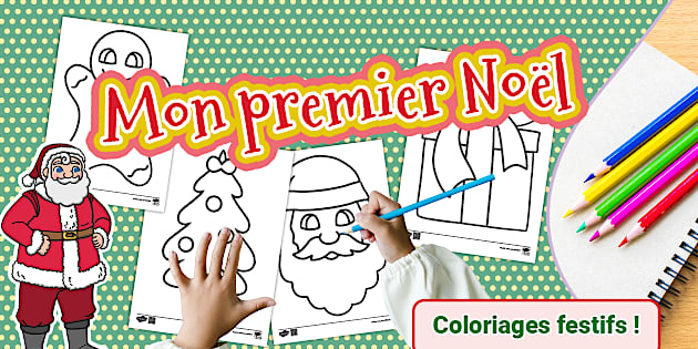 Pack de coloriages : Mon premier Noël - Twinkl