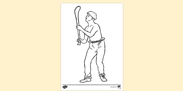 Red-Haired Hurler Colouring Sheet (teacher made) - Twinkl