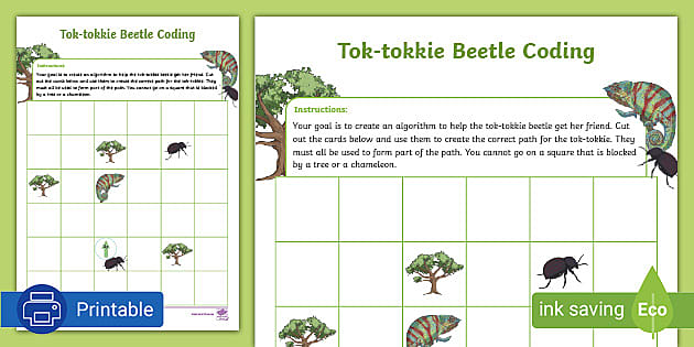 Tok-tokkie Beetle | Coding Exercise For Learners - Twinkl