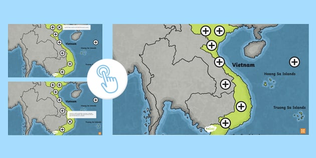 Vietnam Map Hotspot Activity - Year 6 Geography - Twinkl
