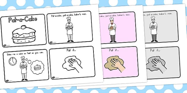 Pat a Cake Story Sequencing 4 Per A4 (l'enseignant a fait)