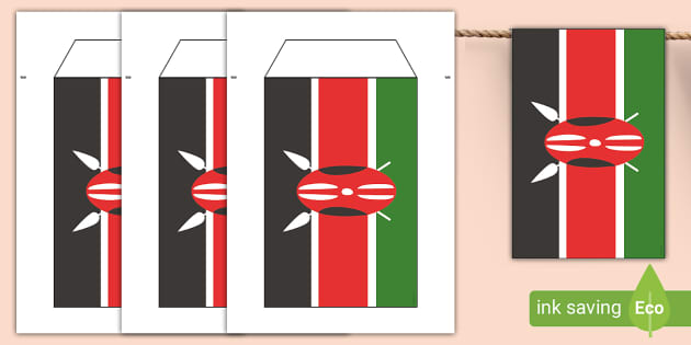 Kenya Flag Bunting (teacher made) - Twinkl