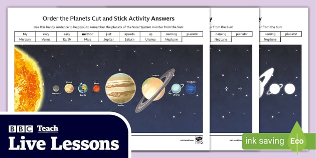 FREE! - BBC Teach Live Lesson - Space Cut and Stick Activity Age 7-9