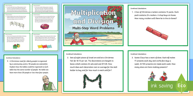 Multiplication and Division Word Problems Challenge Cards