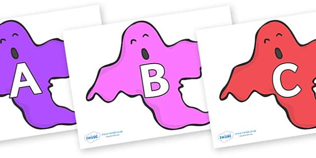 A-Z Alphabet on Ghosts (Multicolour) (teacher made) - Twinkl