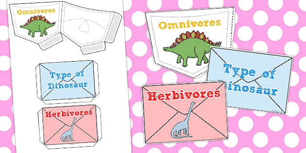 Dinosaur Herbivores and Carnivores Sorting Pouches - australia