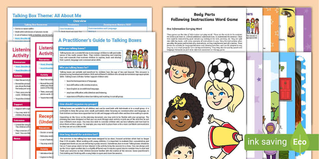 All About Me: My Body Talking Box Planning and Resource Pack