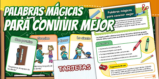 Tarjetas: Palabras mágicas para convivir mejor