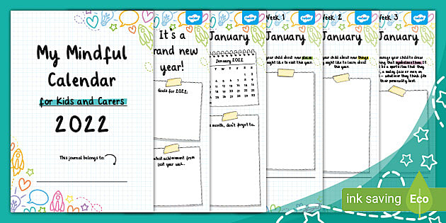 Mindful Calendar for Kids and Carers - 2022 (teacher made)