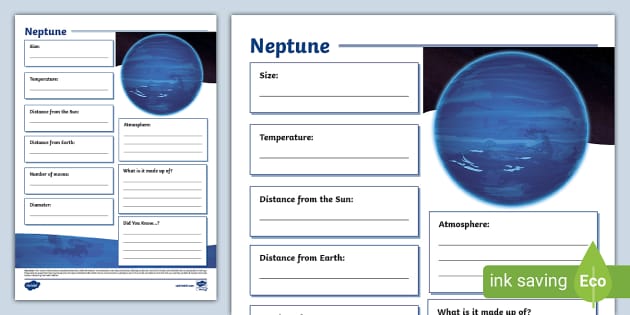 Neptune Fact File Template (creat de profesori) - Twinkl