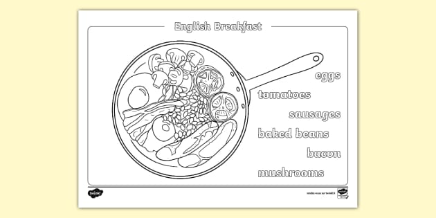 Coloriage : English Breakfast - Anglais LV (professor feito)