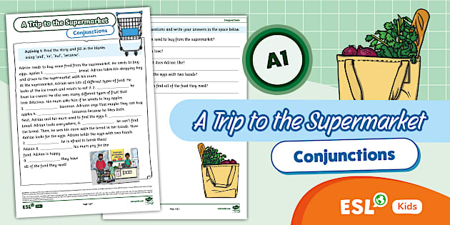 ESL Conjunctions Activity Sheet {Kids}