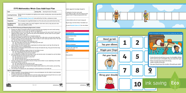 EYFS Maths: Counting the Giant's Footsteps Whole Class Adult Input Plan and