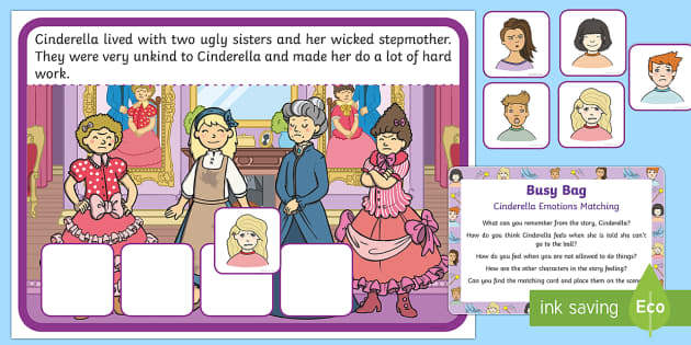 Cinderella Emotions Matching Busy Bag Prompt Card and Resource Pack
