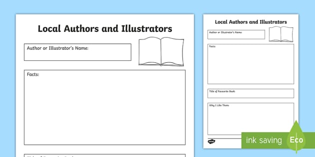 Local Authors and Illustrators Worksheet (teacher made)