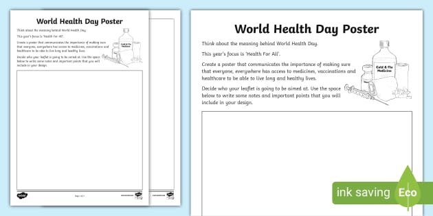 World Health Day Design a Poster Worksheet / Worksheet