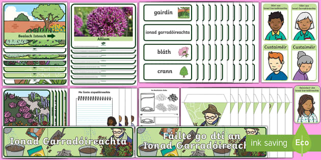 The Garden Centre Aistear as Gaeilge Display Pack - Twinkl