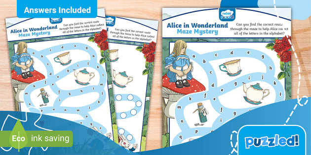 Alice in Wonderland Alphabet Maze & Letter Writing Pack