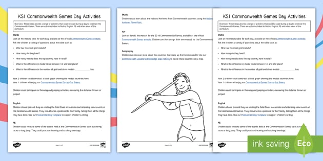 KS1 The Commonwealth Games-Themed Day Activity