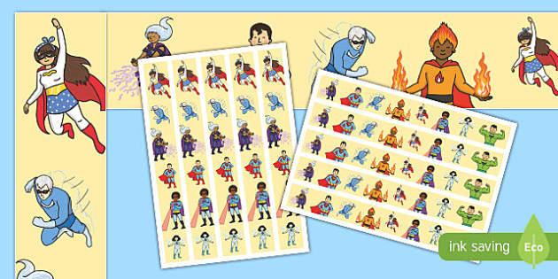 FREE! - Superhero Display Borders Sheets (teacher made)